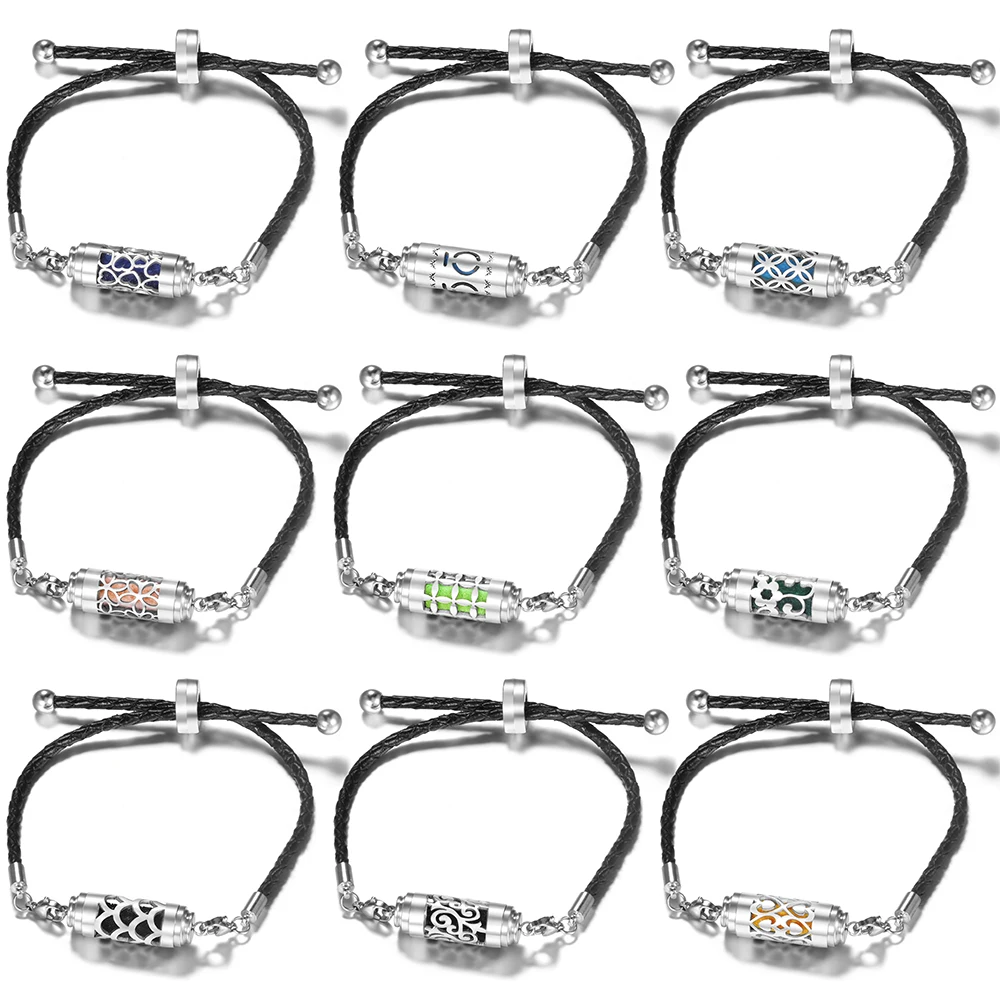 Pulseira-de-couro-preto-Tree-of-Life-para-mulheres-aromaterapia-difusor ...