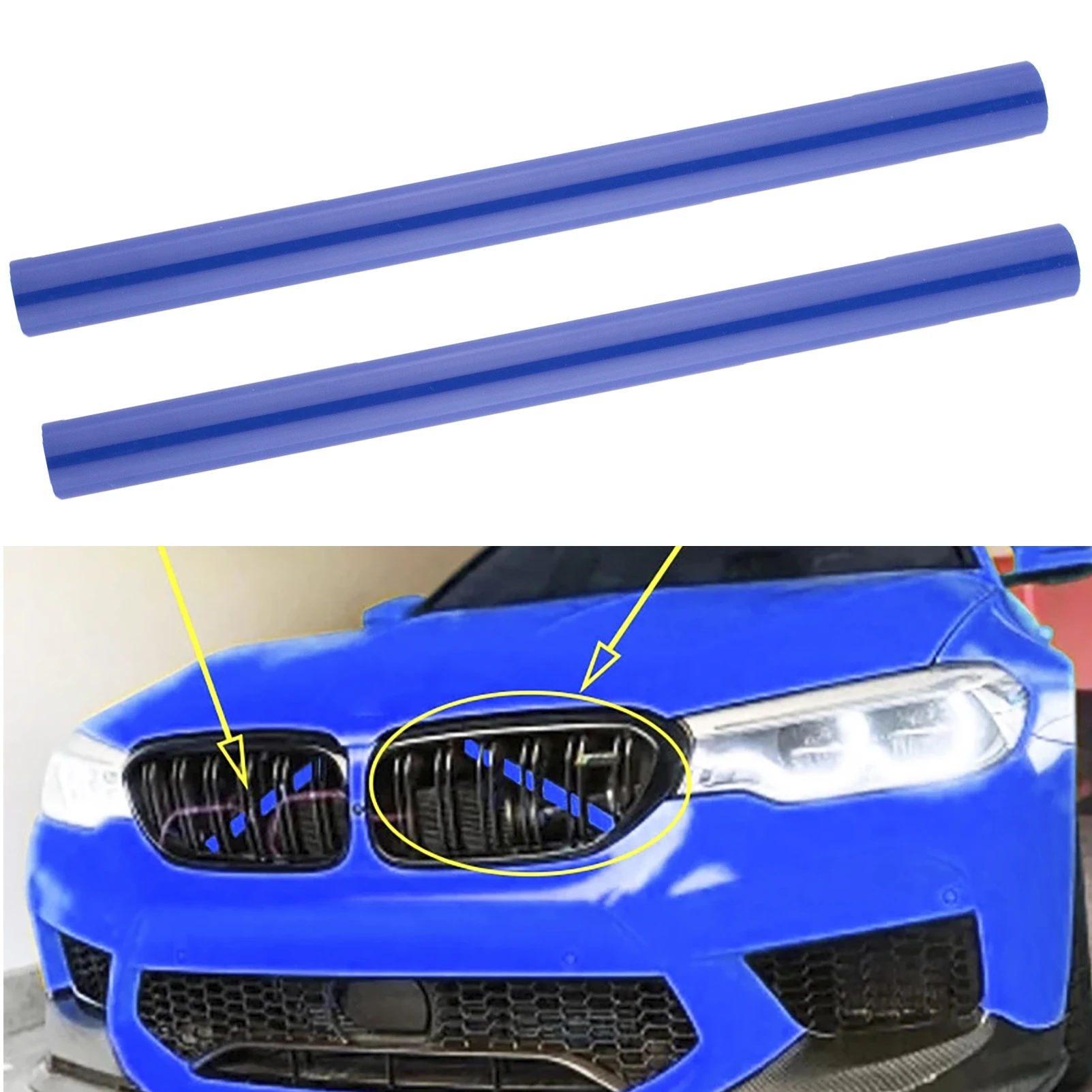 Grill Bar V Brace Grille Trim Strips Cover Blue For BMW 5 6 7 Series ...