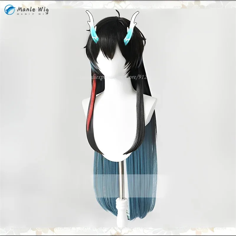 qq681Game HSR Dan Heng Cosplay 100cm Long Black Gradient Blue Anime ...