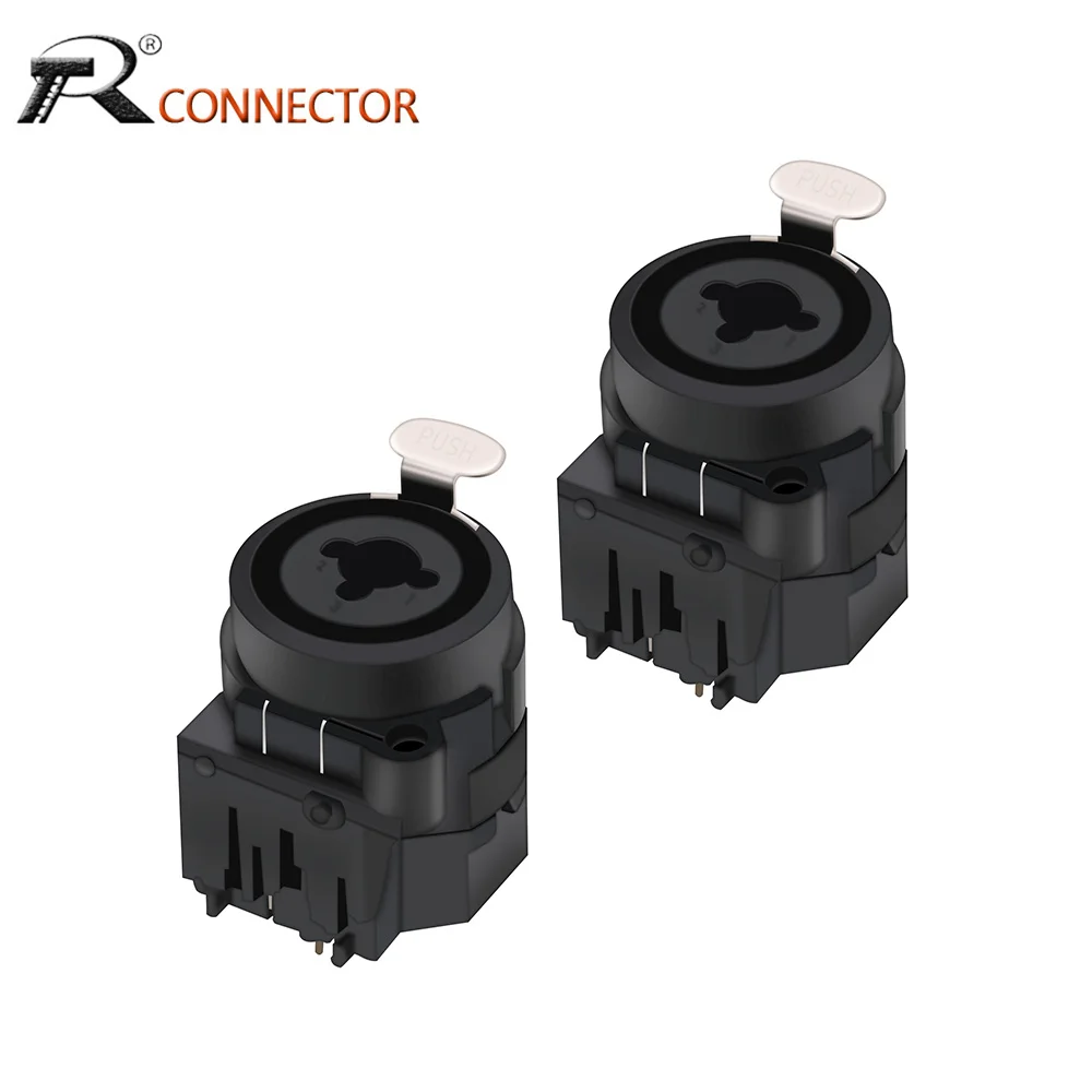 4pcs-Black-6-35mm-3Pins-7Feet-Straight-XLR-Female-Jack-Socket-Chassis ...