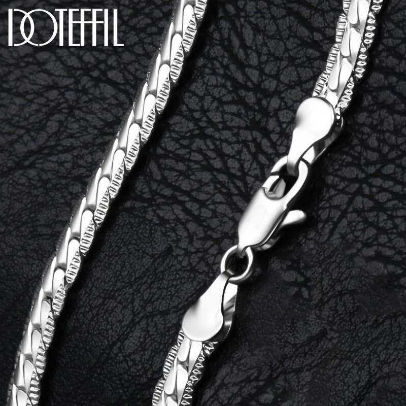 Gold-Solid-Silver-Color-8-16-18-20-22-24-Inch-Side-Chain-Necklace-For ...