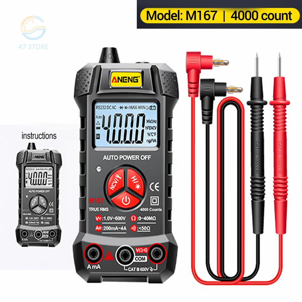 ANENG-M167-Multimeter-AC-DC-Professional-Digital-Multimeter-Electrical ...