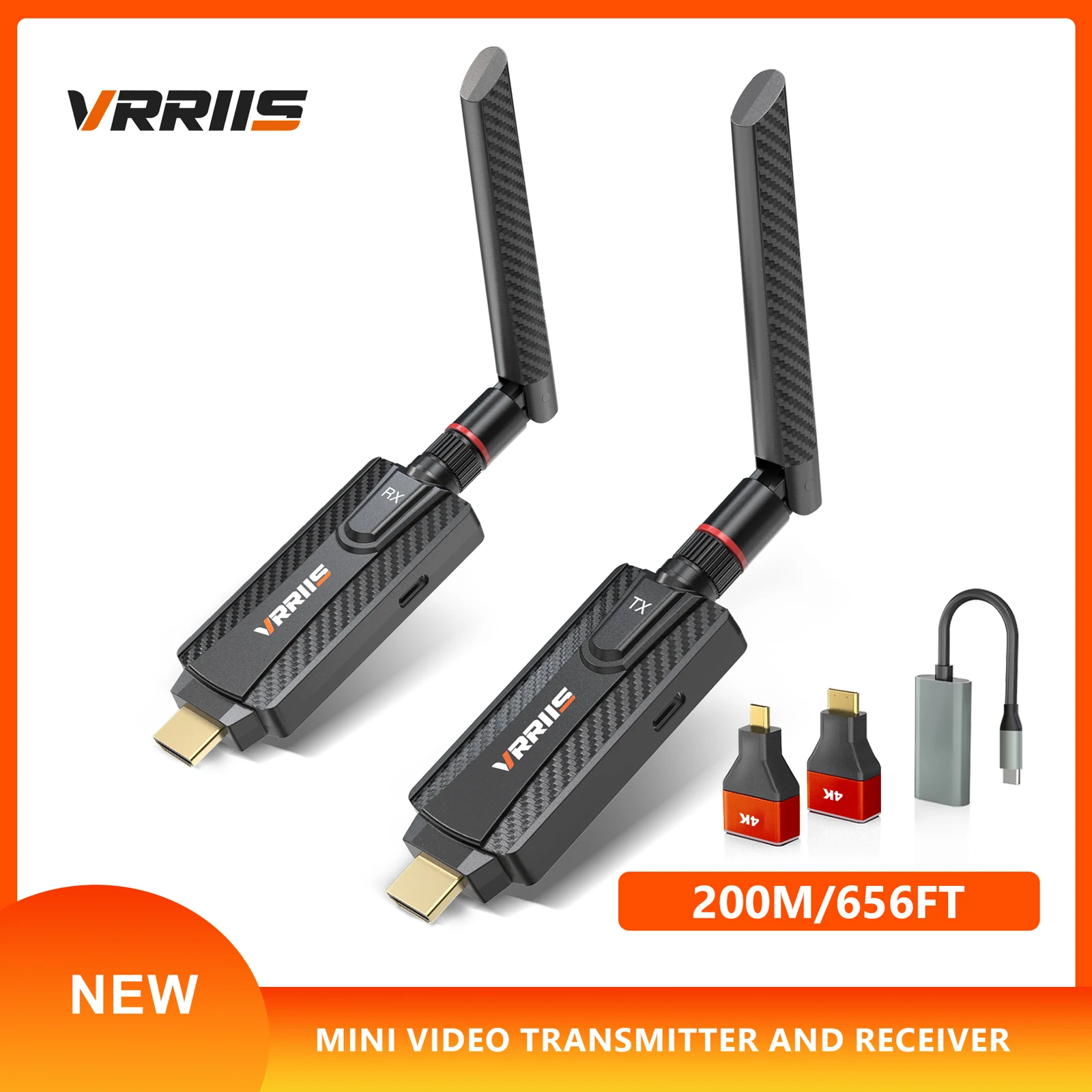 HDMI Wireless Video Transmitter and Receiver 200M 5G Extender Support ...