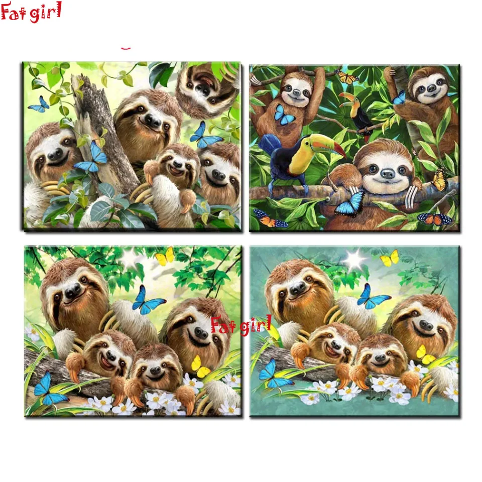 Diamond Painting Cartoon Sloth | Diamond Painting Adults Sloth ...