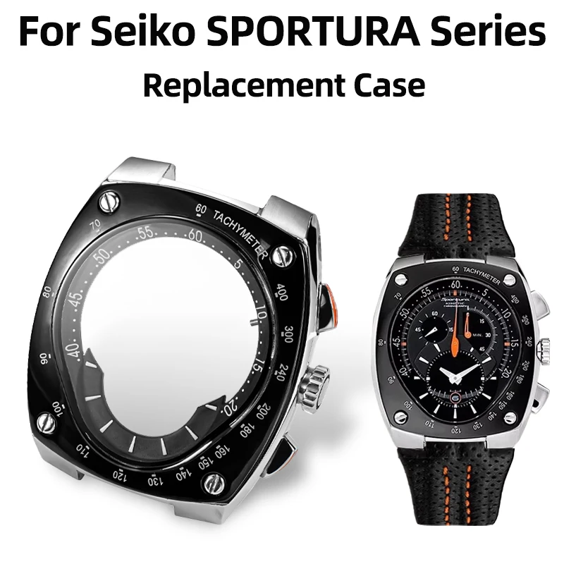 For Seiko Sportura Series Stainless Steel Case SNL015 SNL017 SNA595 ...