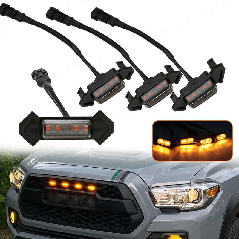 4PCS Car LED Grille Strobe Light For Toyota Tacoma 2016 2017 2018 2019 ...