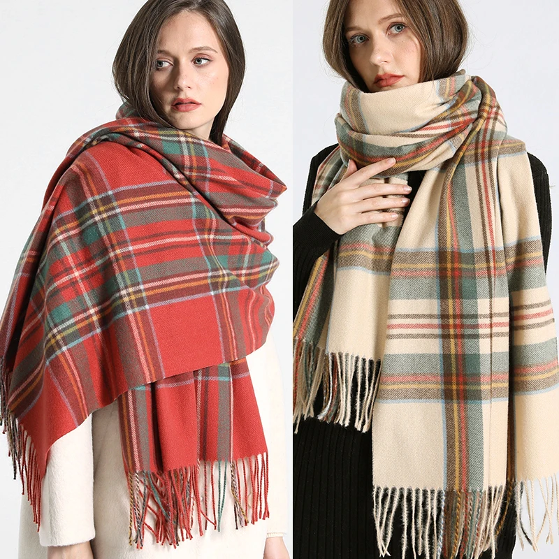 Luxury-Plaid-Scarf-Winter-Warm-Cashmere-Women-Long-Pashmina-Foulard-Female-Scarves-Lady-Tassel ...
