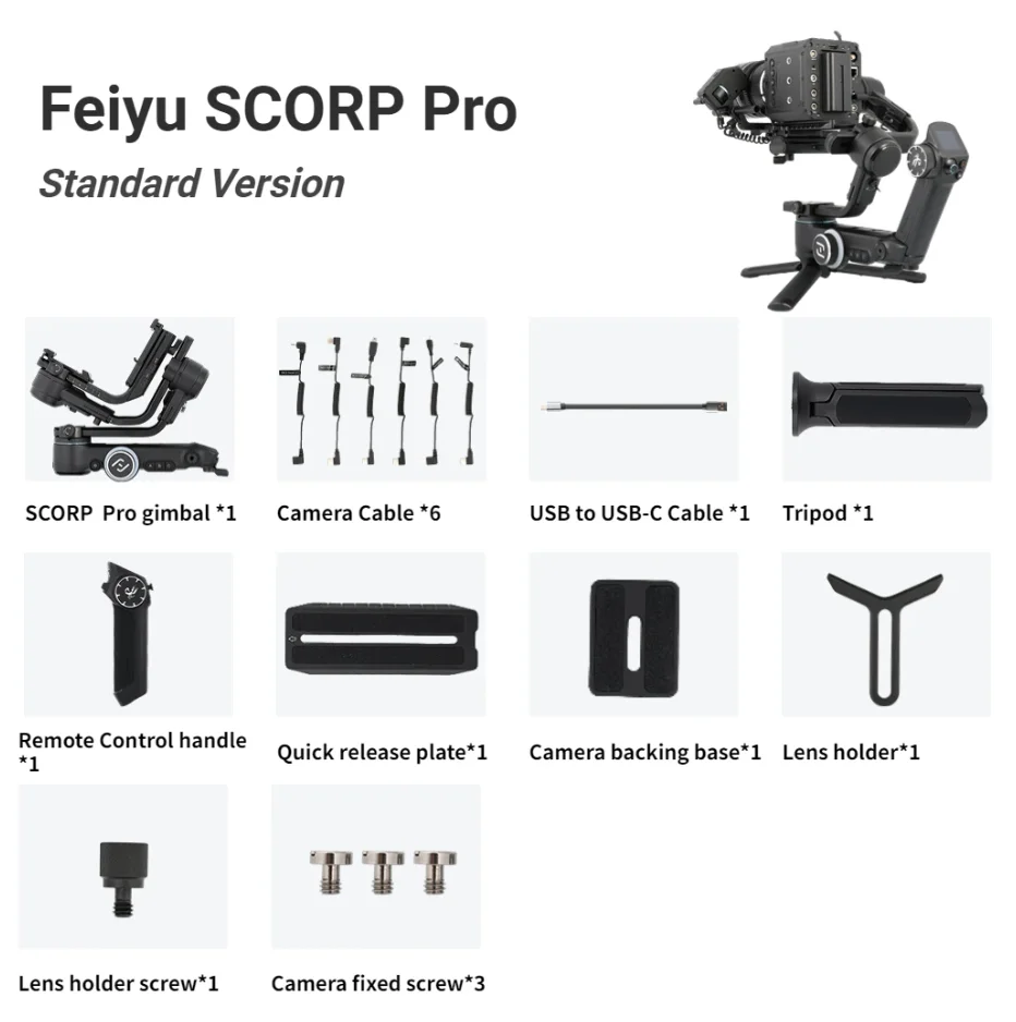 FeiyuTech-SCORP-Pro-3-Axis-Camera-Gimbal-Estabilizador-Handle-Grip-Tela ...