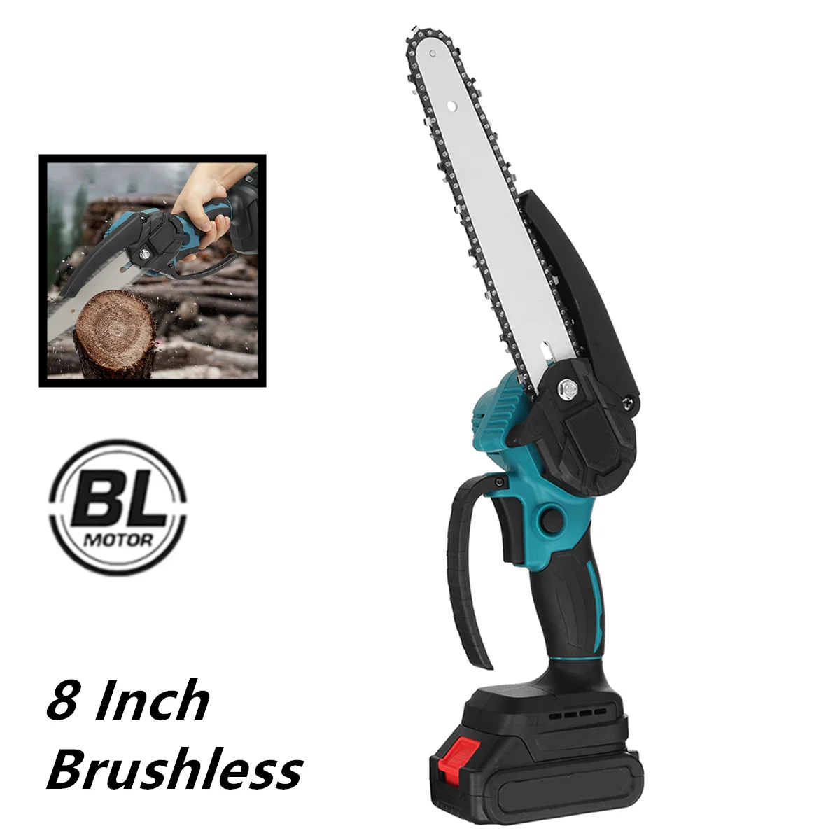 Brushless Electric Chainsaw 8 Inch Cordless Chain Saw Rechargeable ...