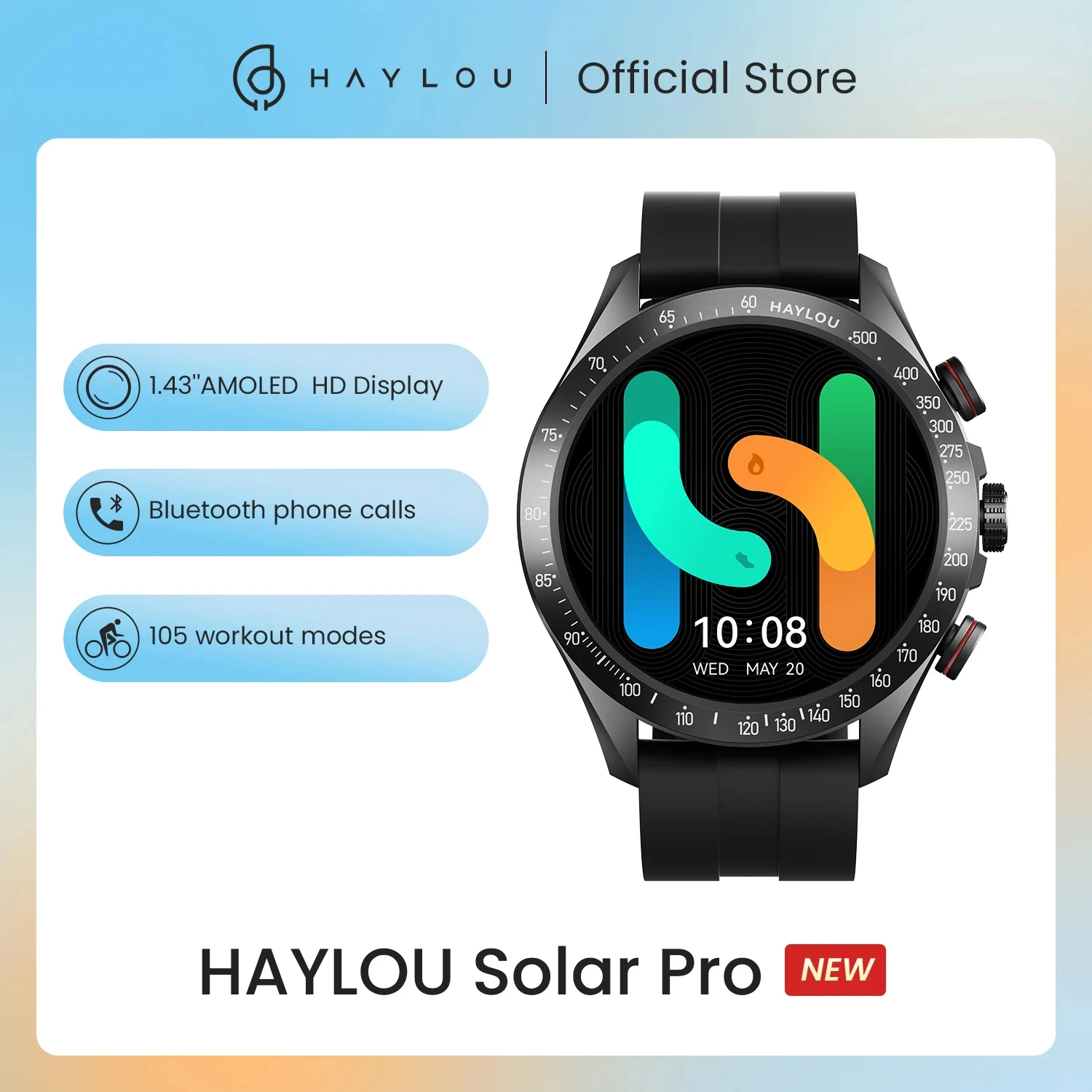 HAYLOU-Solar-Pro-Smart-Watch-1-43-AMOLED-Display-Bluetooth-Phone-Call ...