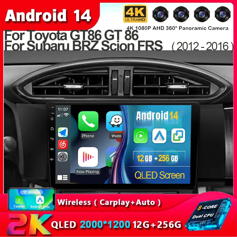 Car Radio Android 15 For Toyota GT86 GT 86 Subaru BRZ Scion FRS 2012 ...