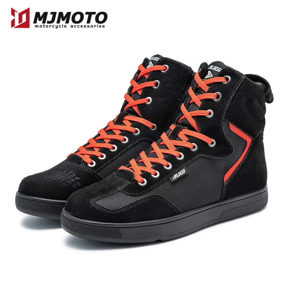 Motorcycle-Boots-Men-Casual-Motorbike-Riding-Shoes-Microfiber-Velour ...