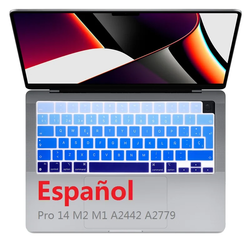 Rainbow-Spanish-for-Macbook-Pro-14-M2-M1-A2442-A2779-2022-2021-EU ...