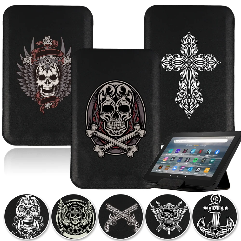 With Skull Pattern Tablet Bag Case Magnet Pack 7 8 10 Inch Sleeve ...