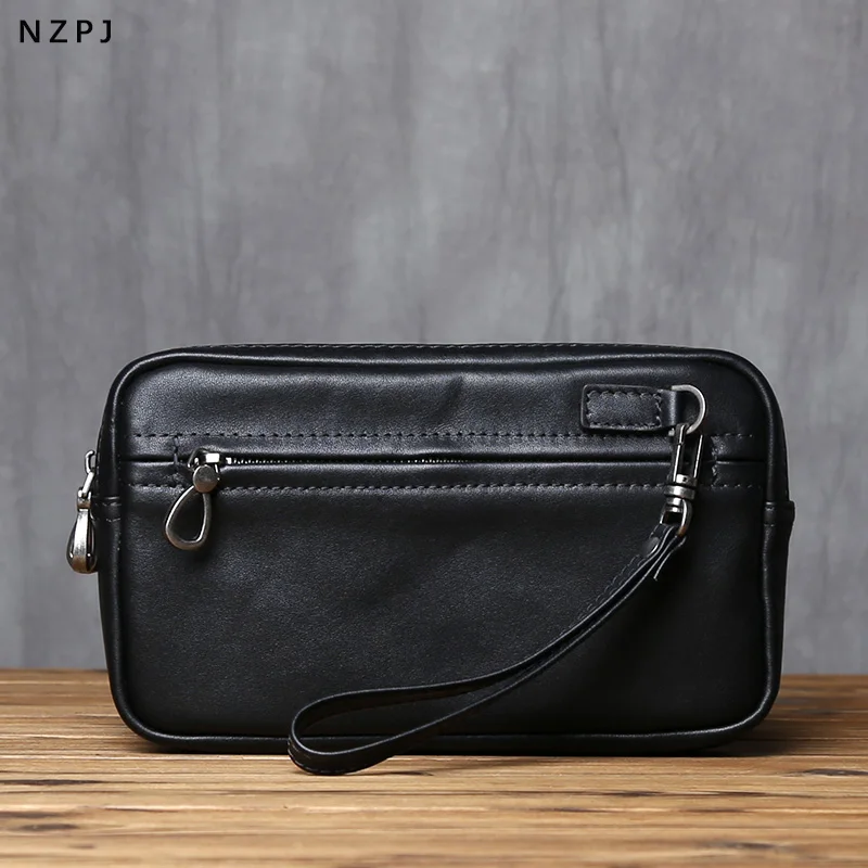 NZPJ-Leather-Men-s-Handheld-Bag-Original-Natural-Cowhide-Mobile-Phone ...