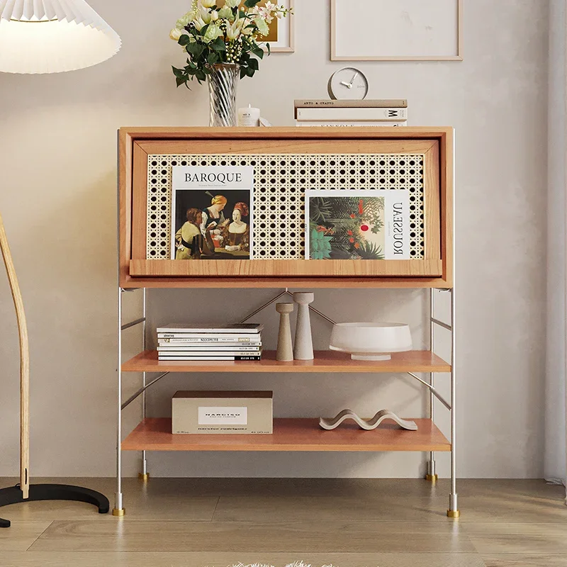 Nordic-Solid-Wood-Bookcase-Magazine-Cabinet-Living-Room-Simple-Display ...