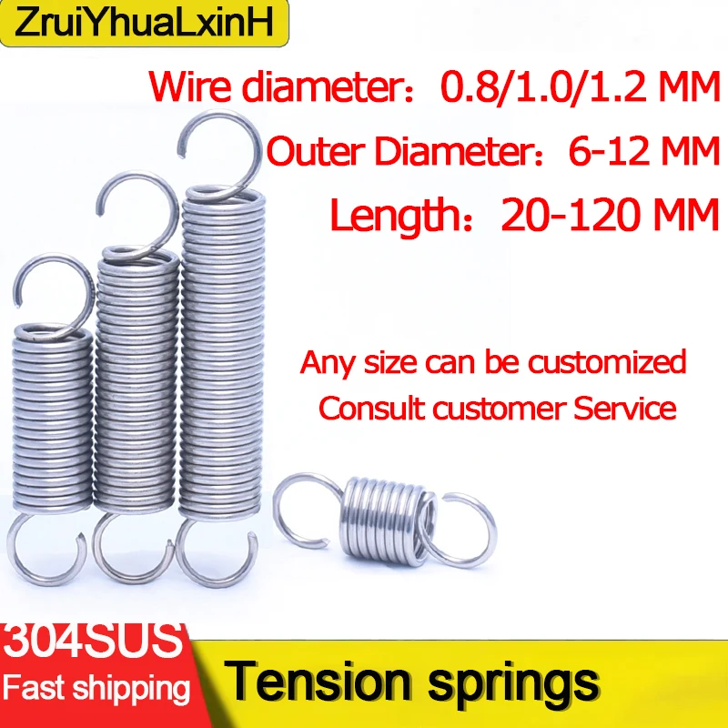 304-Stainless-Steel-S-Hook-Tension-Cylindroid-Helical-Coil-Pullback ...