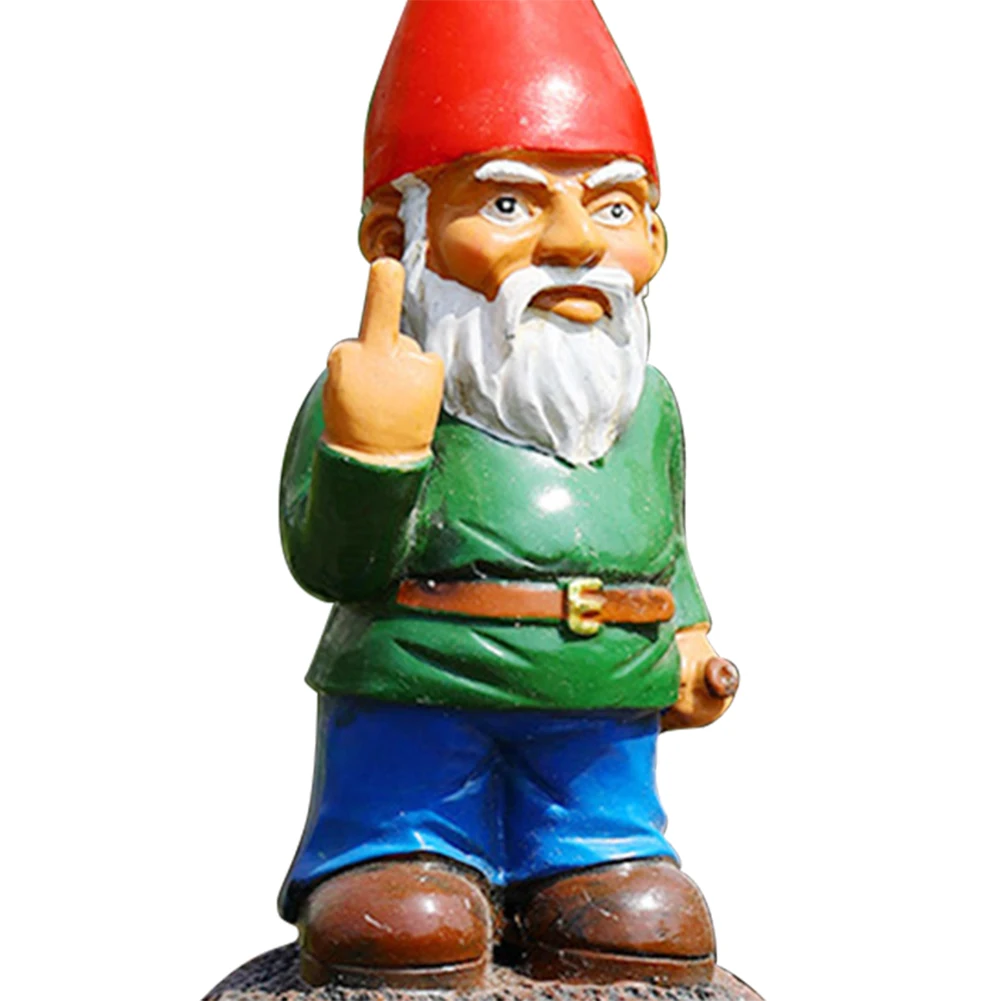 Middle Finger White Beard Dwarf Ornament Outdoor Resin Crafts Middle ...