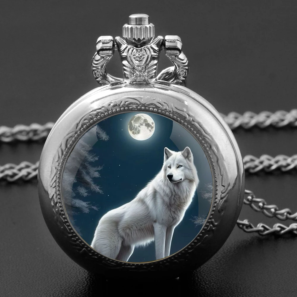Creative-Moon-Wolf-Quartz-Pocket-Watch-Women-Men-Fashion-Glass-Dome ...