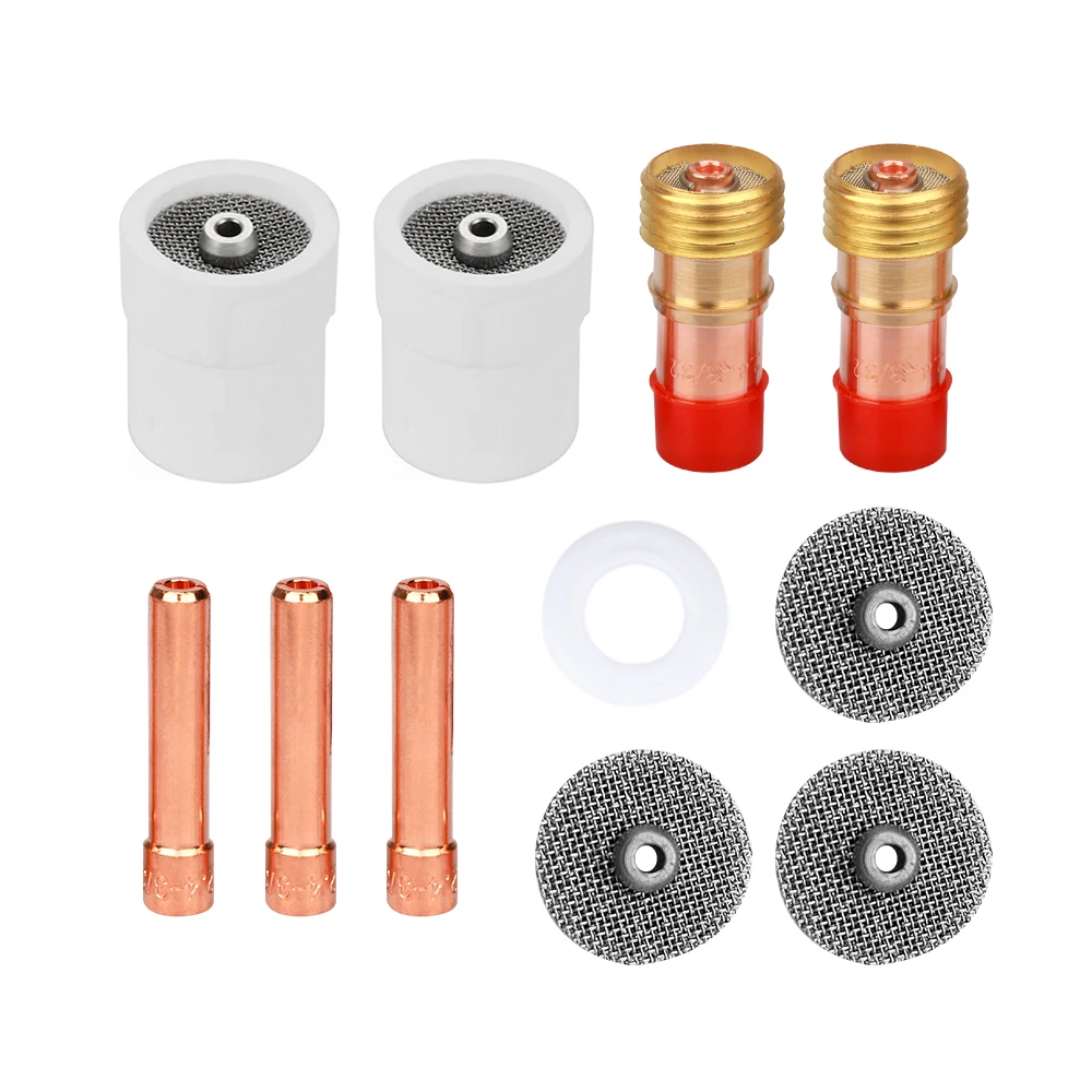 11pcs TIG Welding #10 White Ceramic Nozzle Alumina Cup Kit Torches WP17 ...