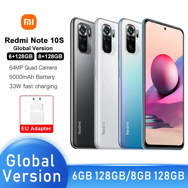 Global Version Xiaomi Redmi Note 10S 6GB 64GB/128GB Smartphone Helio G95 6.43" AMOLED DotDisplay ...