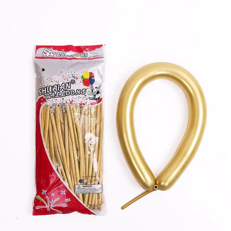 30pcs Metallic Gold Ballon Magic Long Latex Balloons Air Globos Happy ...