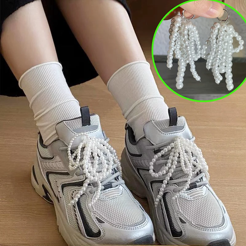 Korean-Pearl-Bowknot-Shoe-Buckle-Clip-Lobster-Clasp-Fashion-Pendant ...