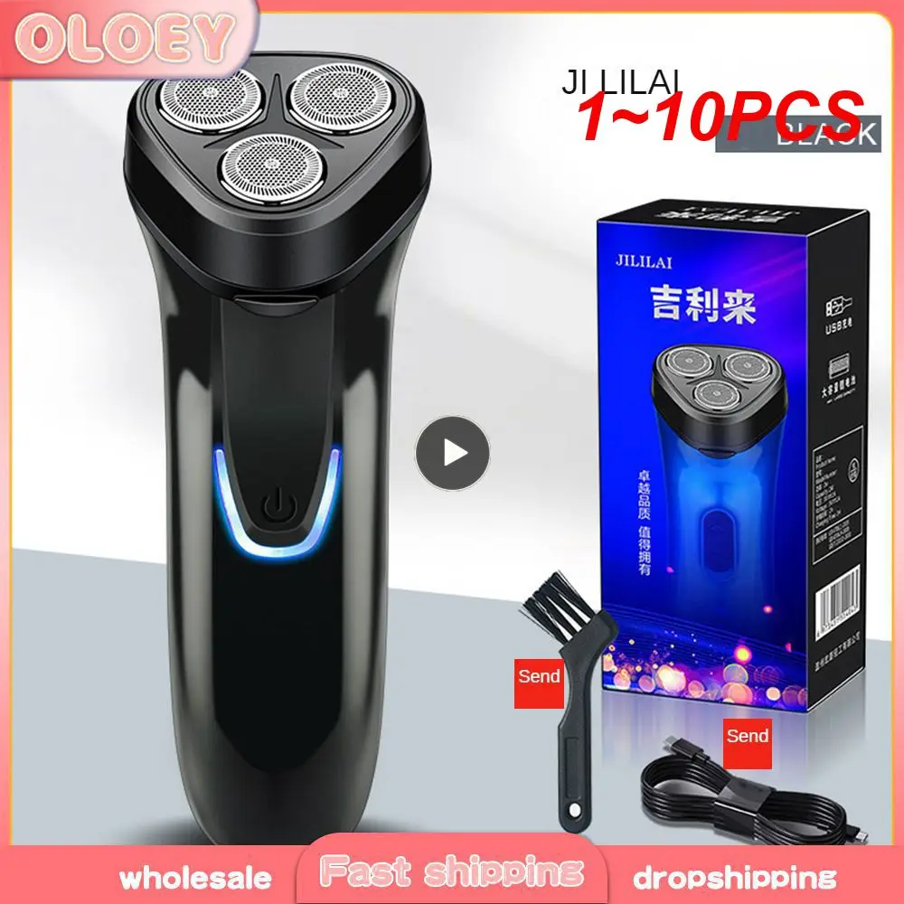1~10PCS Electric Shaver Washable Rechargeable Electric Razor Hair ...