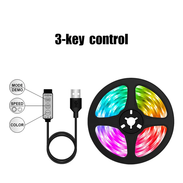 Wifi 5050 rgb bluetooth conduziu luzes de tira 1m-30m 5v usb led strip ...