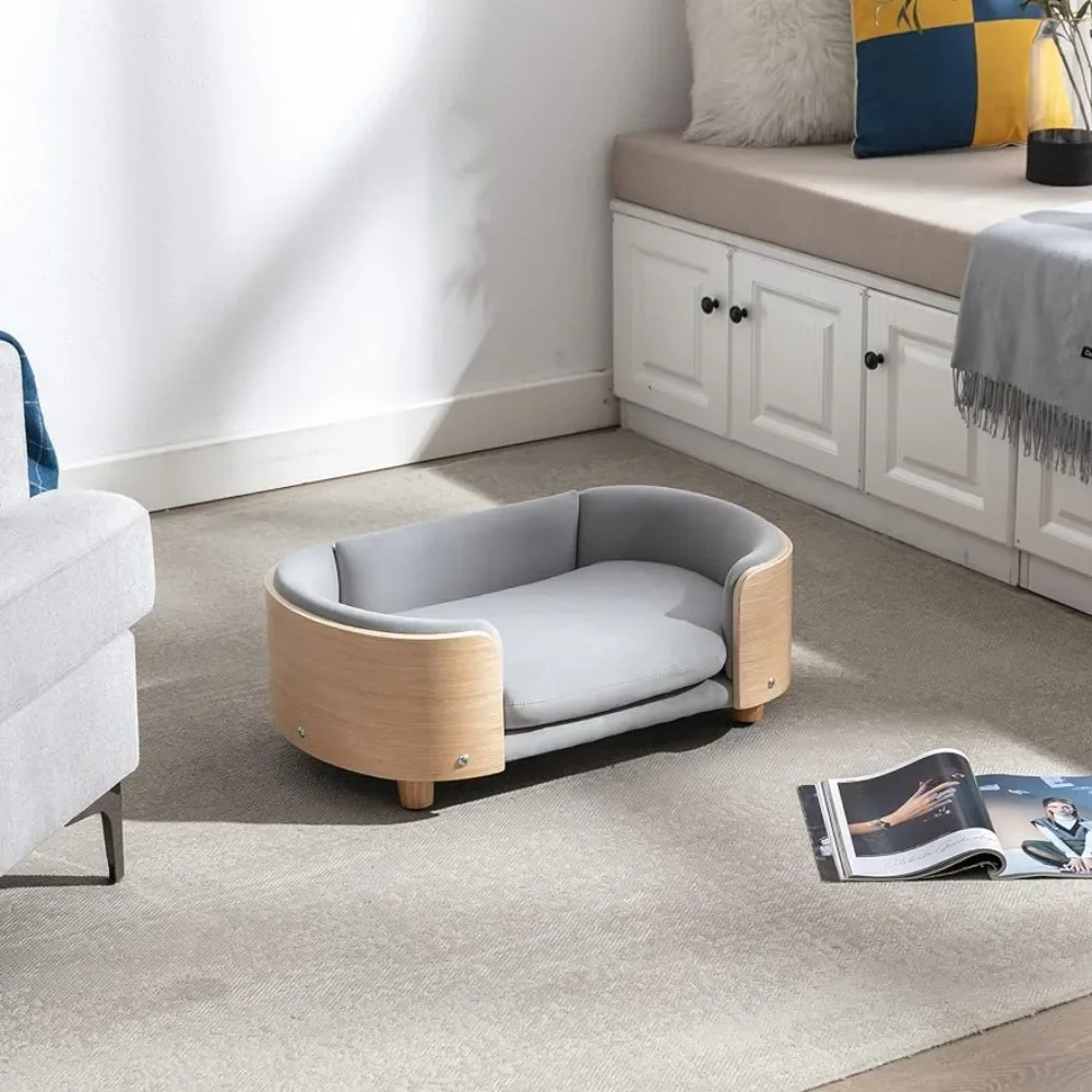Scandinavian-Style-Elevated-Dog-and-Cat-Bed-Pet-Sofa-Cages-With-Solid ...