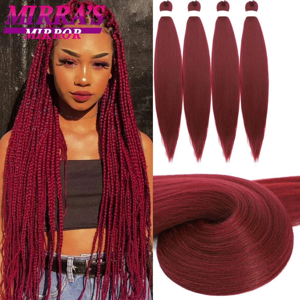 Pre-Stretched-Braiding-Hair-Burgundy-3-6-8-10-Pcs-Yaki-Texture ...
