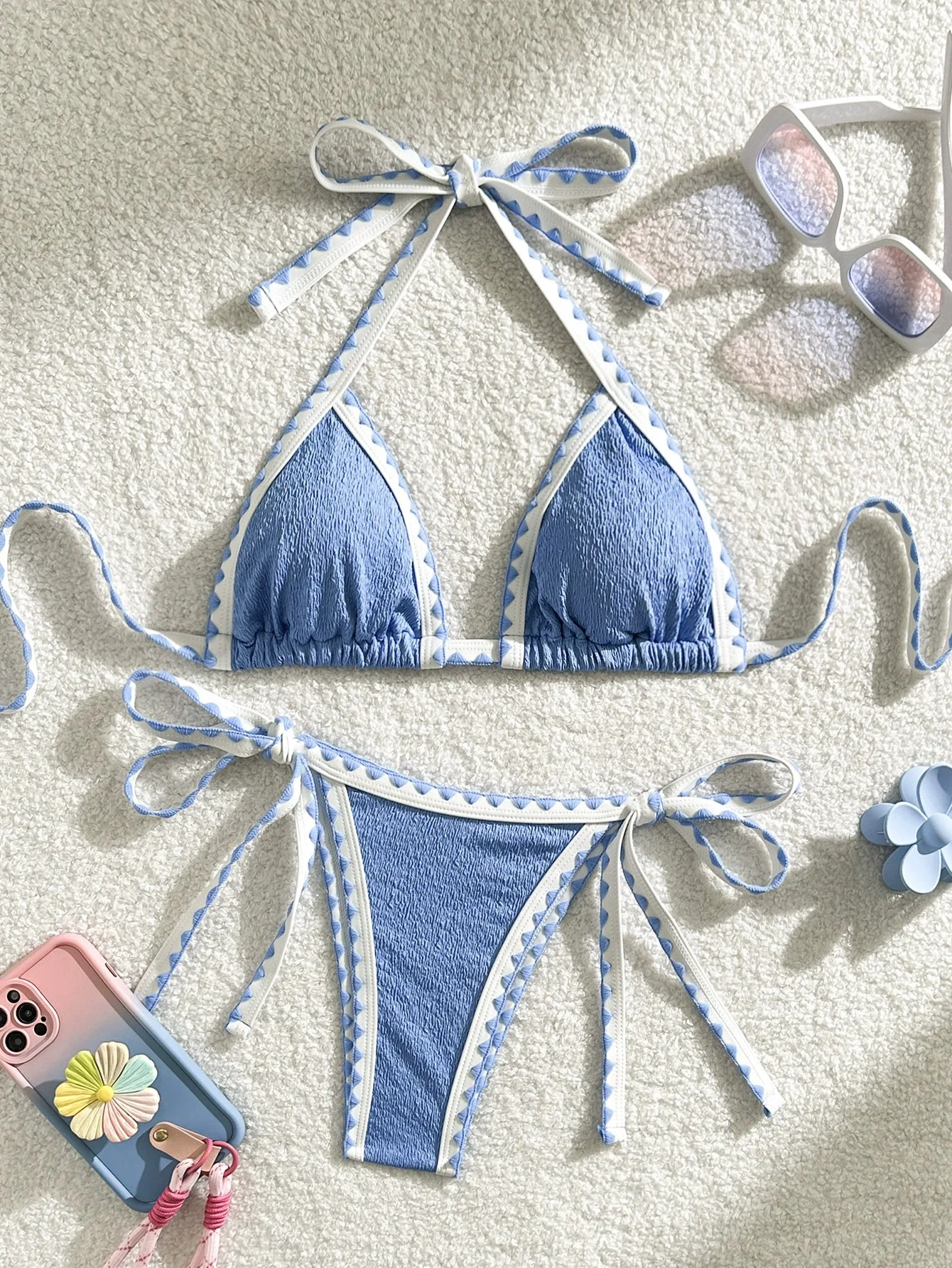 Women Two Piece Swimsuit Sexy Bikini Bandage Swimwear Feminine Bikinis ...