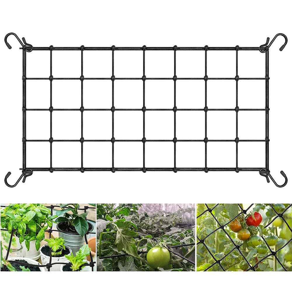 1-Pack-Elastic-Trellis-Netting-with-4-Hooks-for-Climbing-Plants ...