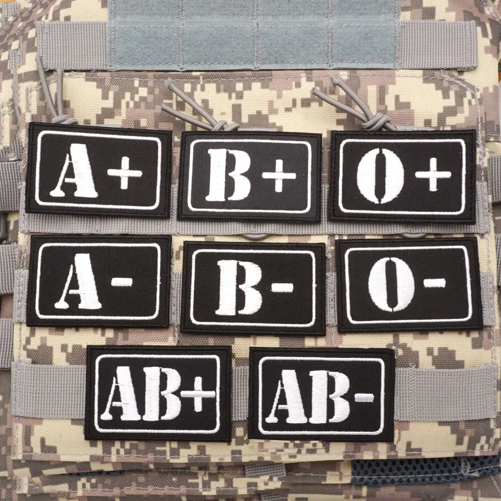 Blood Type Military Tactical Embroidered Patches Armband Backpack Badge ...