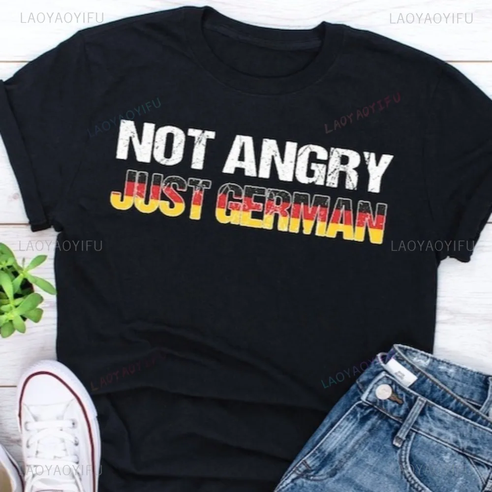 Funny Not Angry Just German TShirt Humor Saying German Quote Joke Shirt ...