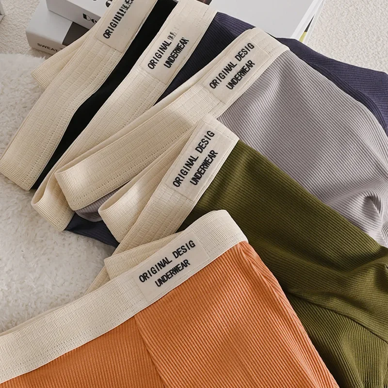 Yzl-Men-s-Pure-Cotton-Boxer-Shorts-Simple-Screw-Thread-Design ...