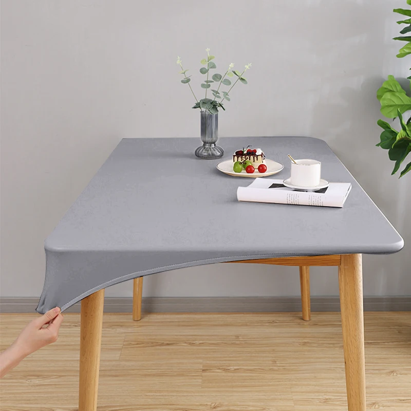 PU-Leather-Oilproof-Tablecloth-Waterproof-Dining-Table-Cover-Solid ...