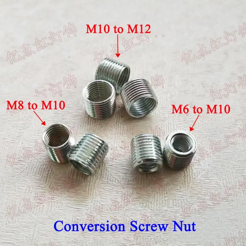 M8 M10 M12 Hex Nuts M6 M8 M10 M12 Conversion Screw Nut LED Light Fixtures Teeth Tube M8 to M10 ...