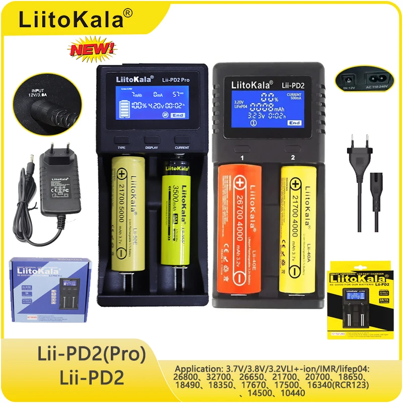 LiitoKala PD2-Pro Lii-PD2 18650 Battery Charger for 3.7V Li-ion 18650 ...