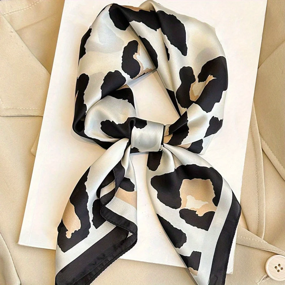 1pc 70*70cm Leopard Print Bandana, European And American Fashion Style ...