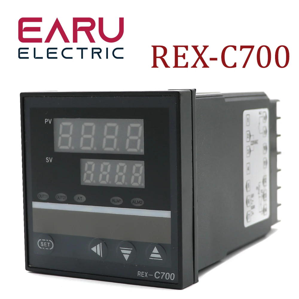 AC 220V Oven Temperature Controller REX-C700 C700 Thermocouple PT100,K Universal Input Relay ...