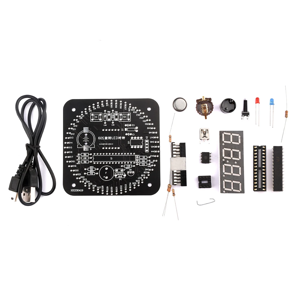 Digital-DS1302-Electronic-Clock-Kit-Light-Control-Rotation-Digital-LED ...