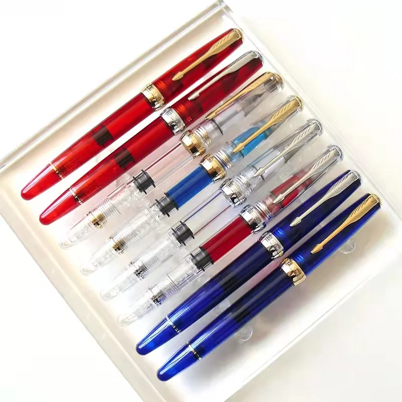 St Penpps 618 Transparent Piston Fountain Pen Clear Ink Pen Smooth EF ...