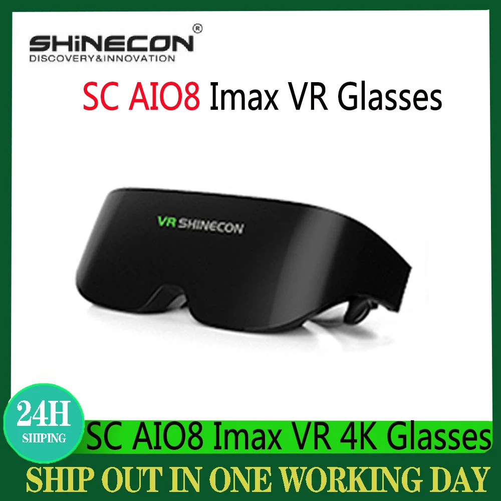 Shinecon VR Imax 안경, 유선 디스플레이 버전, SC AI08 4K 헤드셋, 거대한 스크린, 스테레오 시네마, 가상 ...