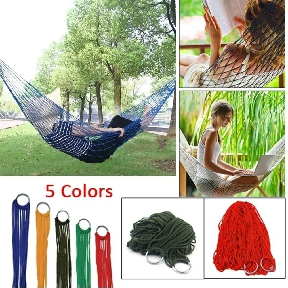 Outdoor-Sport-Hammock-Net-Mesh-Bed-Nylon-Portable-Camping-Hammock ...