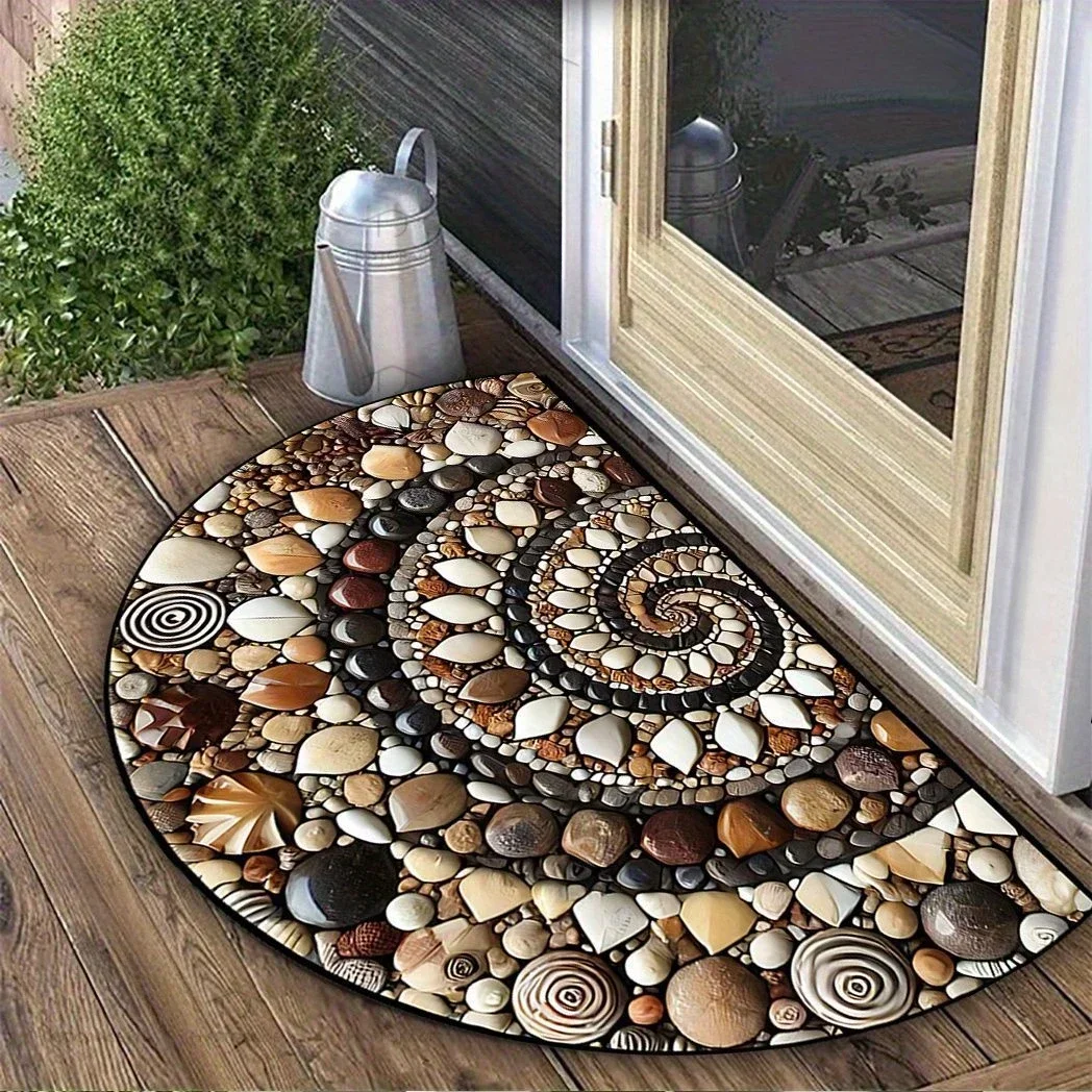1PC Retro Pattern Welcome Mat - Washable Doormat with Silicone Backing ...