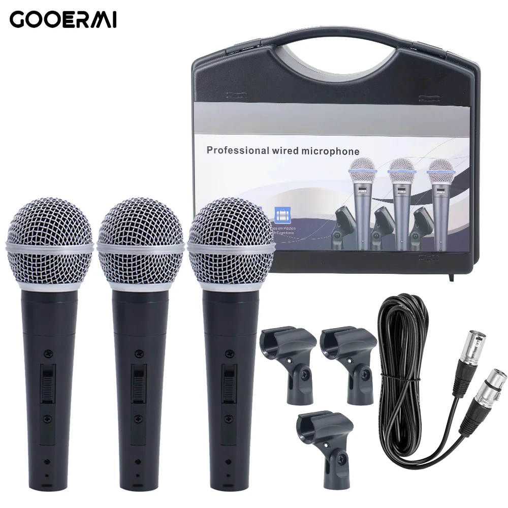 3PCS-SM58S-microphone-with-5-meter-cable-and-box-Microphone-For-Stage ...