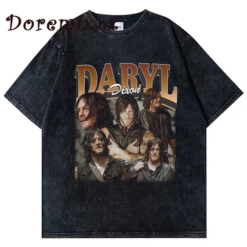 Retro-Daryl-Dixon-Graphic-T-Shirt-Vintage-Tops-Unisex-High-Quality ...