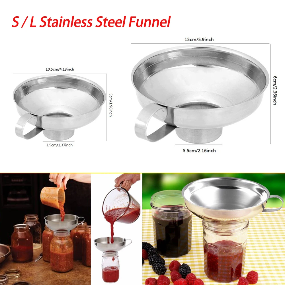 Stainless-Steel-Wide-Mouth-Canning-Funnel-Hopper-Thick-Salad-Dressing ...