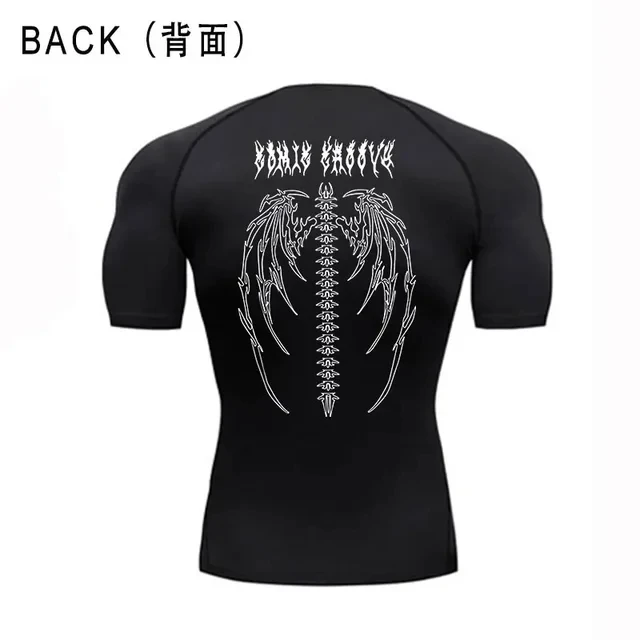 Y2K Compression Tshirt Athletic Running Men Long Sleeve T Shirt Elastic ...